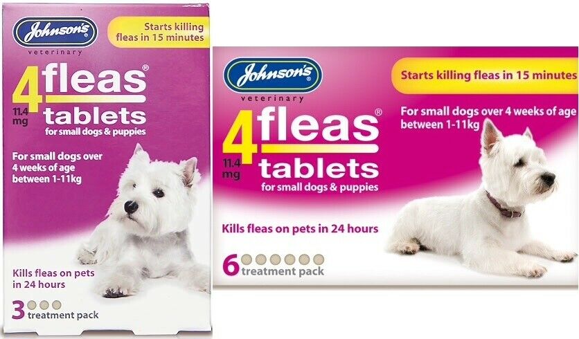 Johnson's Dog Flea Tablets for Puppy's & Small Dogs (Size Varieties ...
